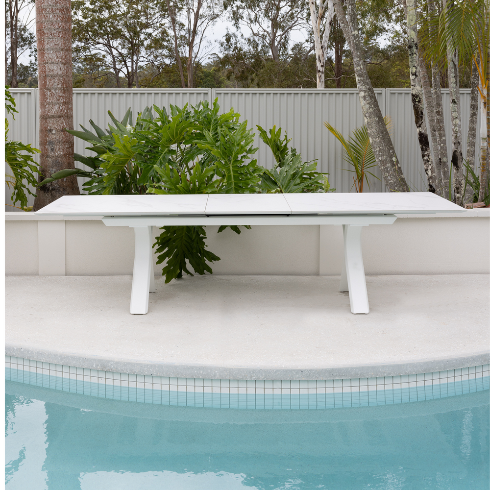 Buy Carson Extension & Luca Dinning Setting - 9pce White